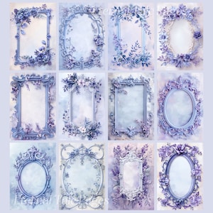 Purple Ornate Frames: Rococo Baroque Digital Paper (155 JPEG) - Etsy