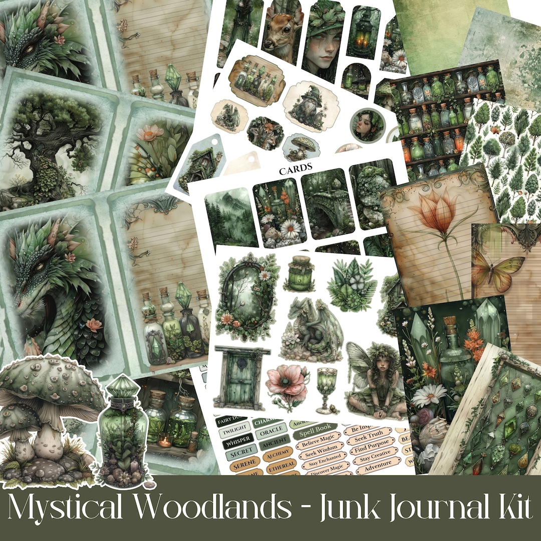Mystical Woodlands Junk Journal Kit: Fairy Tale Ephemera (digital Paper ...