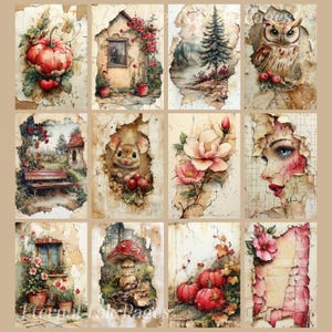 Torn Pages of Summer, Digital Paper, Scrapbook Paper, Junk Journal ...