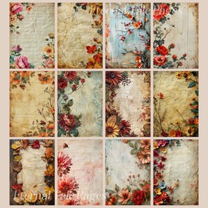 Autumn Decorated Pages for Scrapbook and Junk Journal, Lined Paper ...