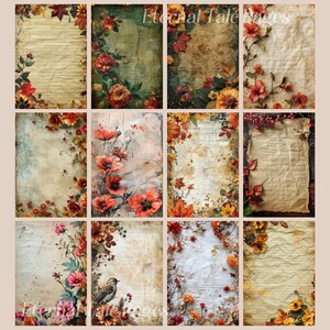 Autumn Decorated Pages for Scrapbook and Junk Journal, Lined Paper ...