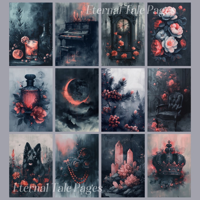 Twilight Shadows Digital Paper: Gothic Scrapbook Pages (A4, 300 DPI) - Etsy