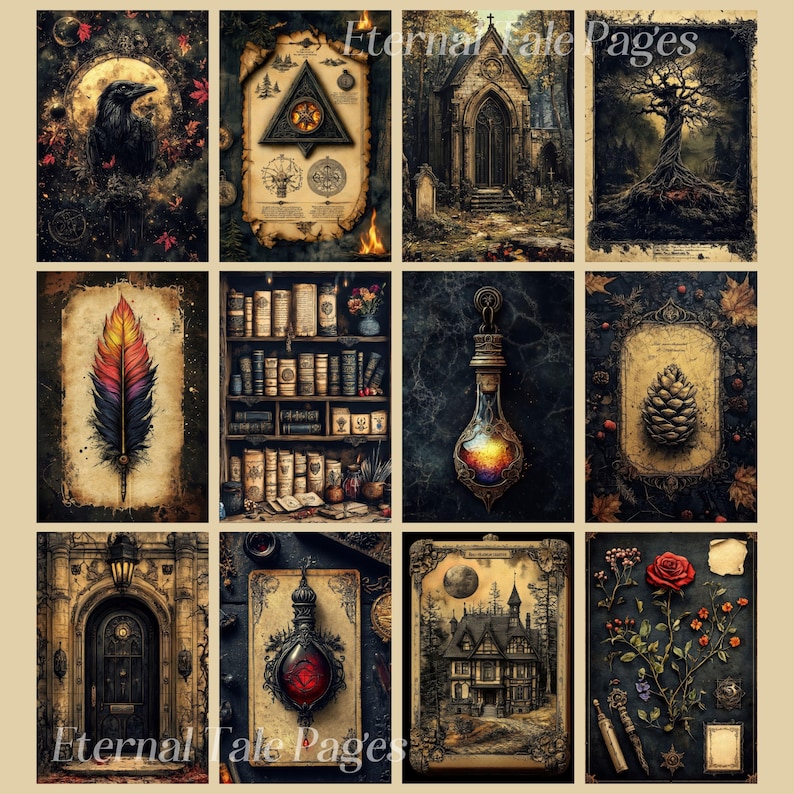 Dark Academia Digital Paper: Earthen Shadows Junk Journal (digital ...