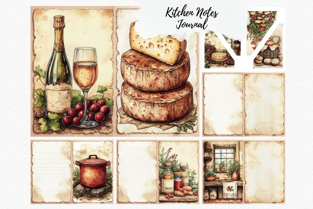 Kitchen Notes Journal Pages: Rustic Cooking Theme (digital Download) - Etsy