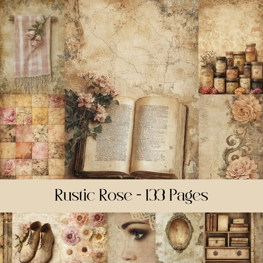 Rustic Junk Journal Ephemera: Roses Shabby Chic Victorian Paper ...