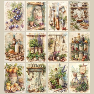 Cooking and Baking Junk Journal Pages, Kitchen, Chef, Scrapbook Paper ...