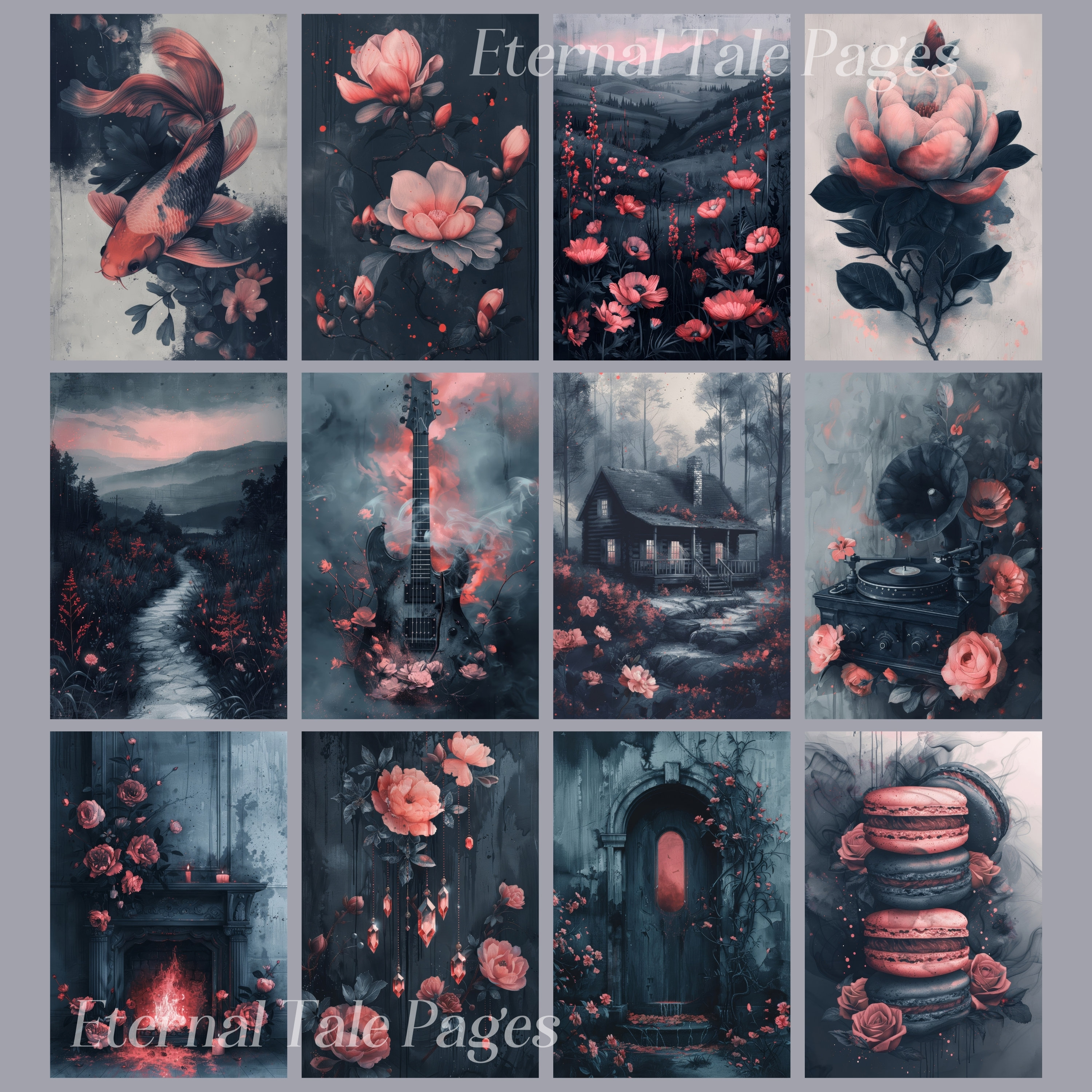 Twilight Shadows Digital Paper: Gothic Scrapbook Pages (A4, 300 DPI) - Etsy