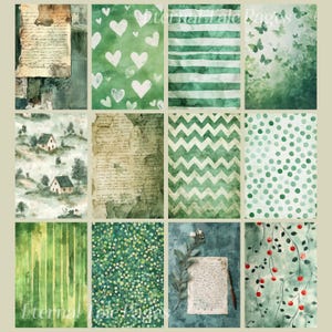 Sage Green Digital Paper: Floral Scrapbook Pages (digital Download) - Etsy