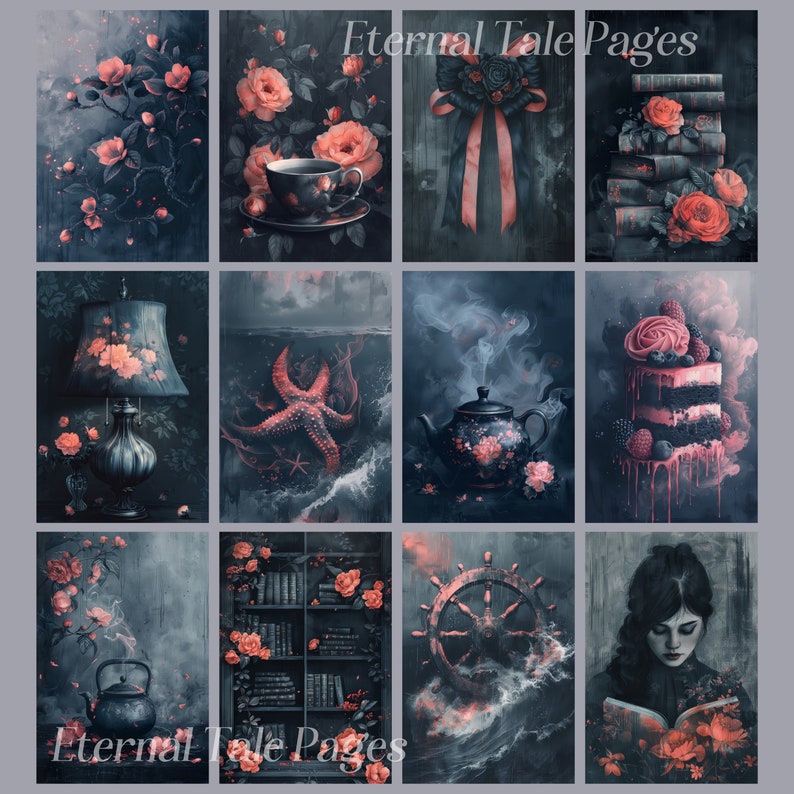Twilight Shadows Digital Paper: Gothic Scrapbook Pages (A4, 300 DPI) - Etsy