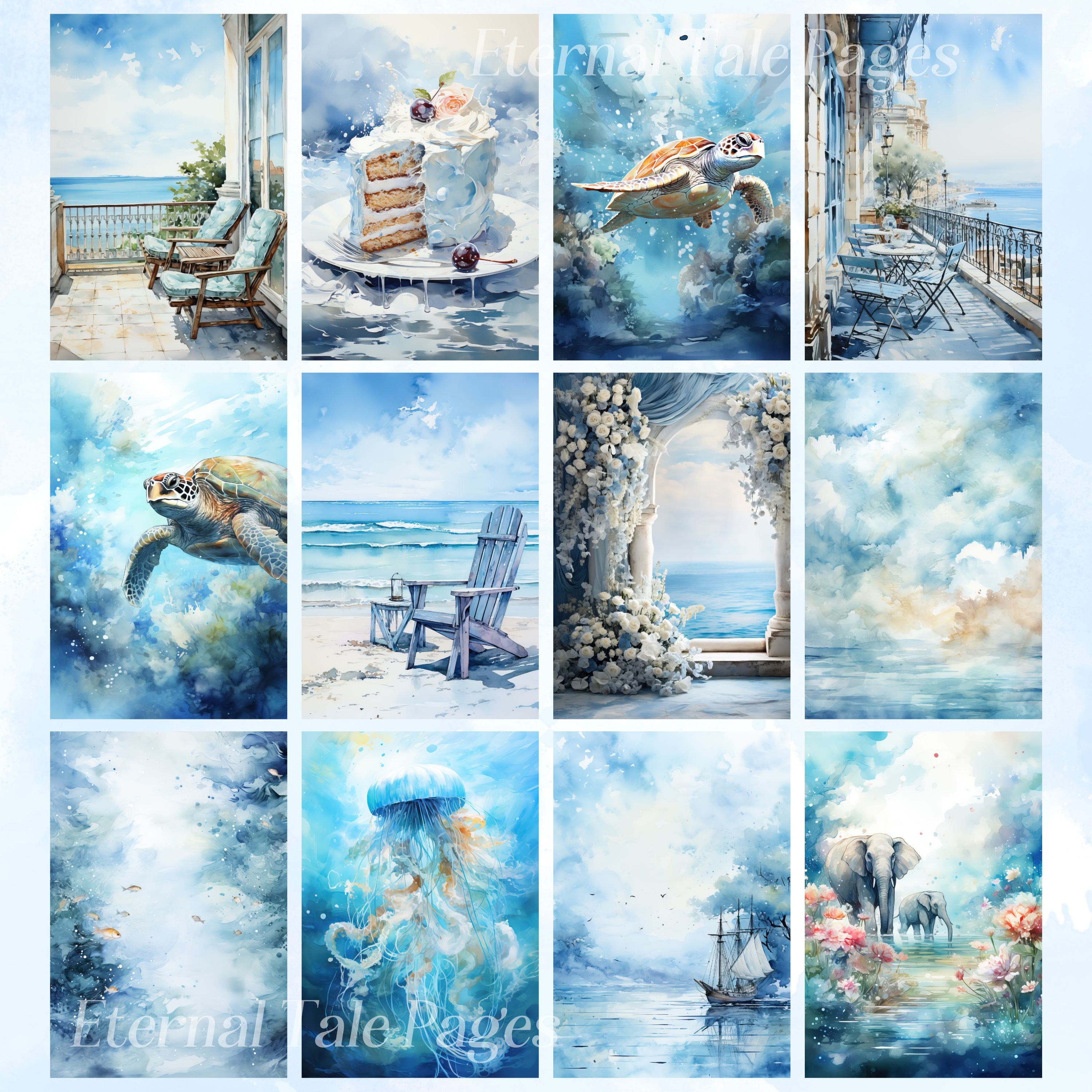 Ocean Waves Junk Journal Pages Scrapbooking Nautical Sea - Etsy UK