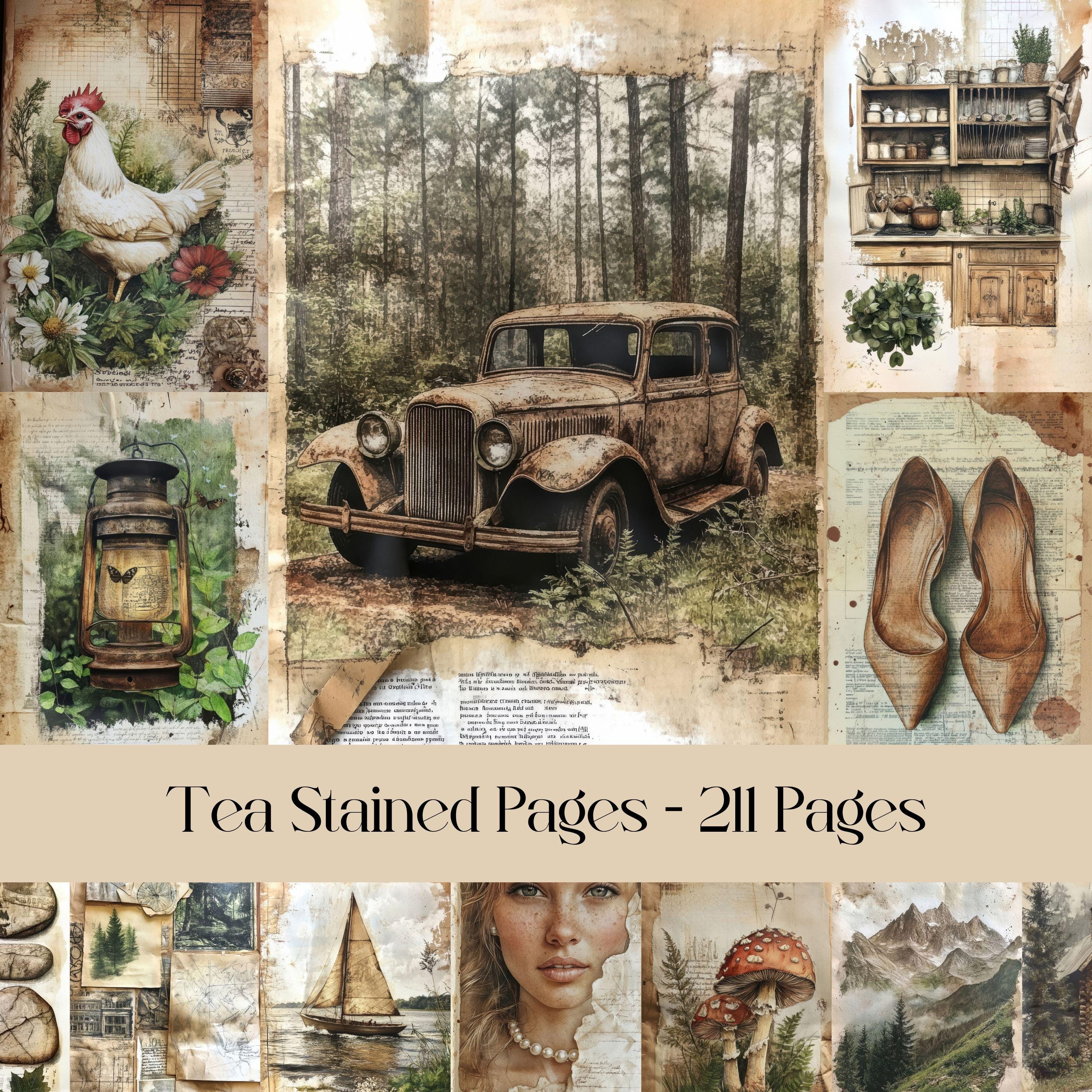 Tea Stained Paper: 211 Junk Journal Pages (digital Download) - Etsy