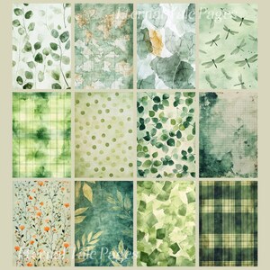 Sage Green Digital Paper: Floral Scrapbook Pages (digital Download) - Etsy