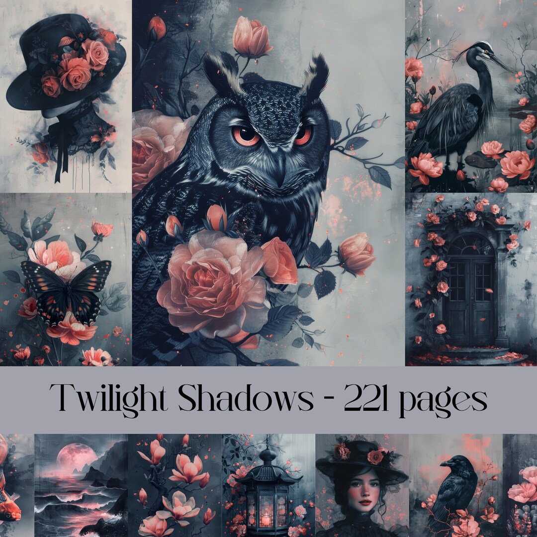 Twilight Shadows Digital Paper: Gothic Scrapbook Pages (A4, 300 DPI) - Etsy