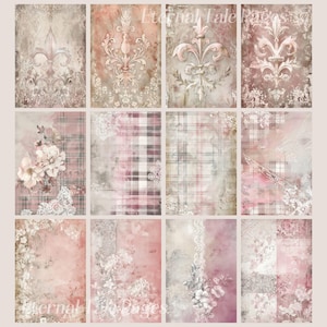 Pale Pink Background Paper, Digital Paper, Junk Journal, Scrapbook ...