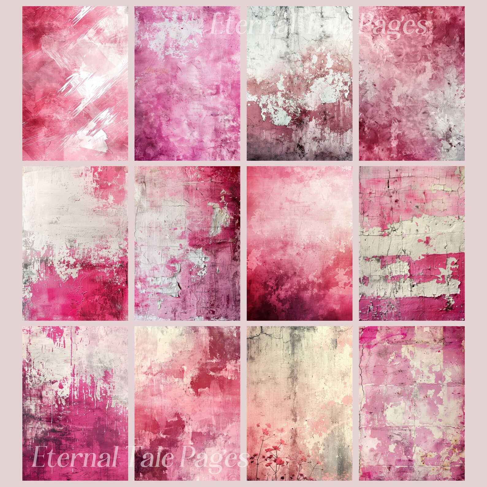 Pink Grunge Digital Paper: Shabby Chic Textures (digital Download) - Etsy