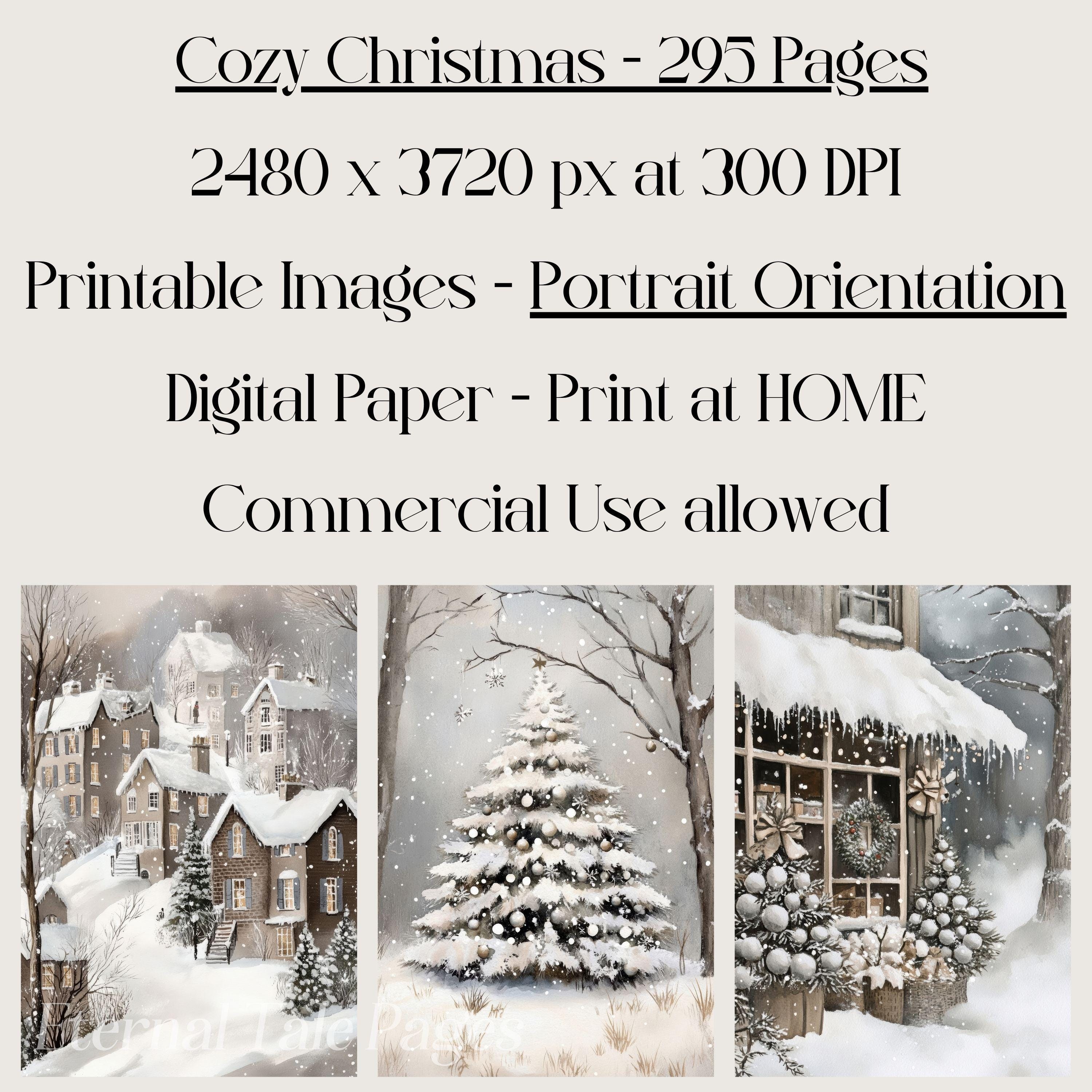 Neutral Christmas Digital Paper Set: Beige Winter Backgrounds ...