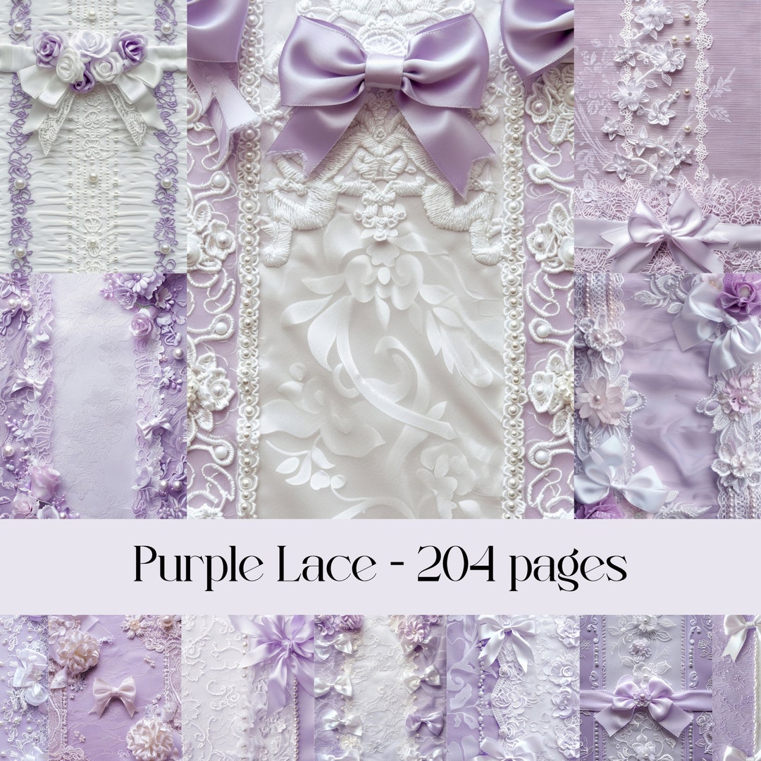 Purple Lace Digital Paper: Lilac Fabric Textures (A4 Printable) - Etsy