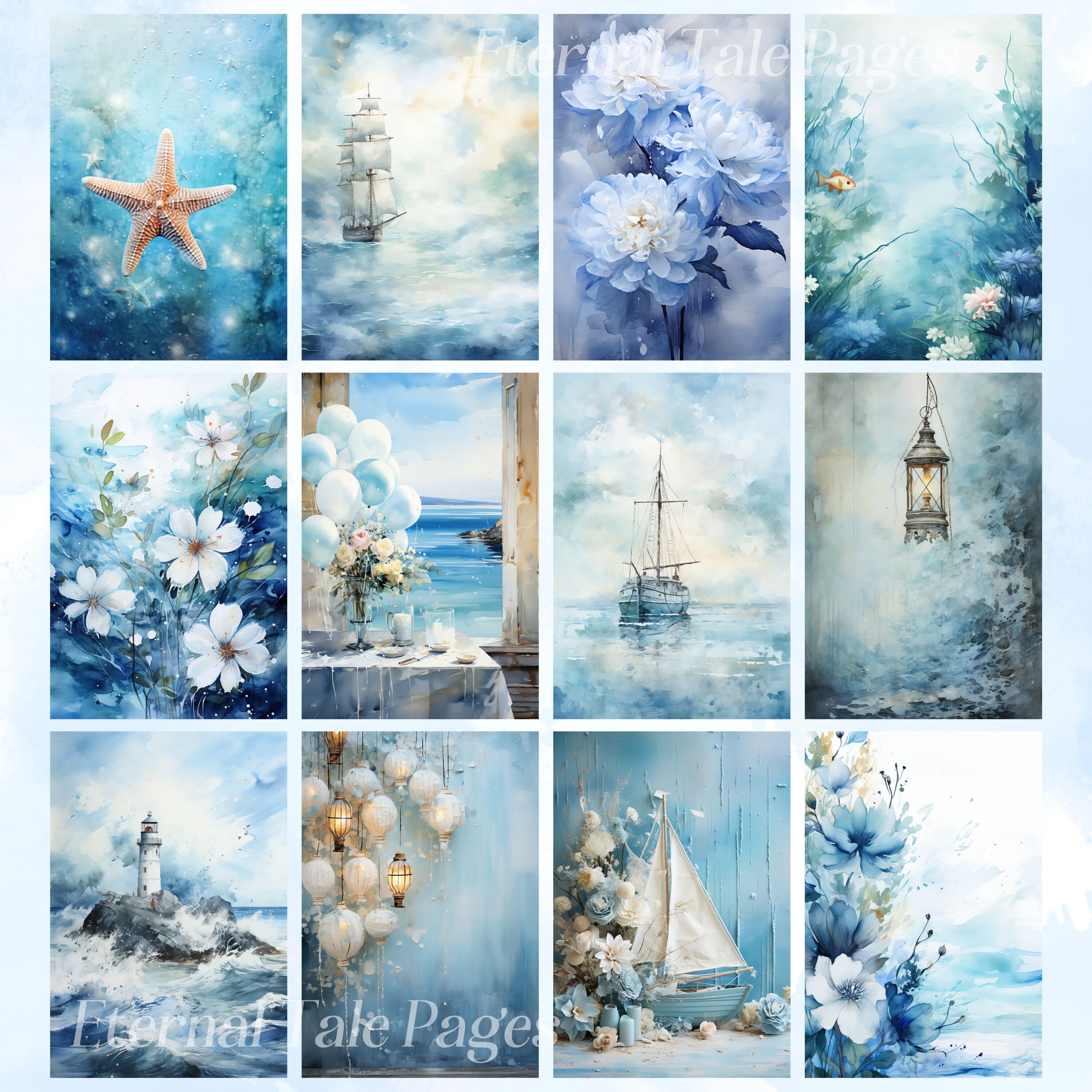 Ocean Waves Junk Journal Pages Scrapbooking Nautical Sea - Etsy UK