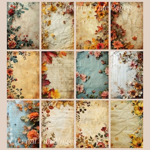 Autumn Decorated Pages for Scrapbook and Junk Journal, Lined Paper ...