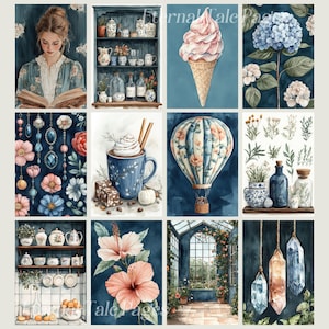 Watercolor Countryside Digital Paper: Simple Stories Scrapbook Pages ...