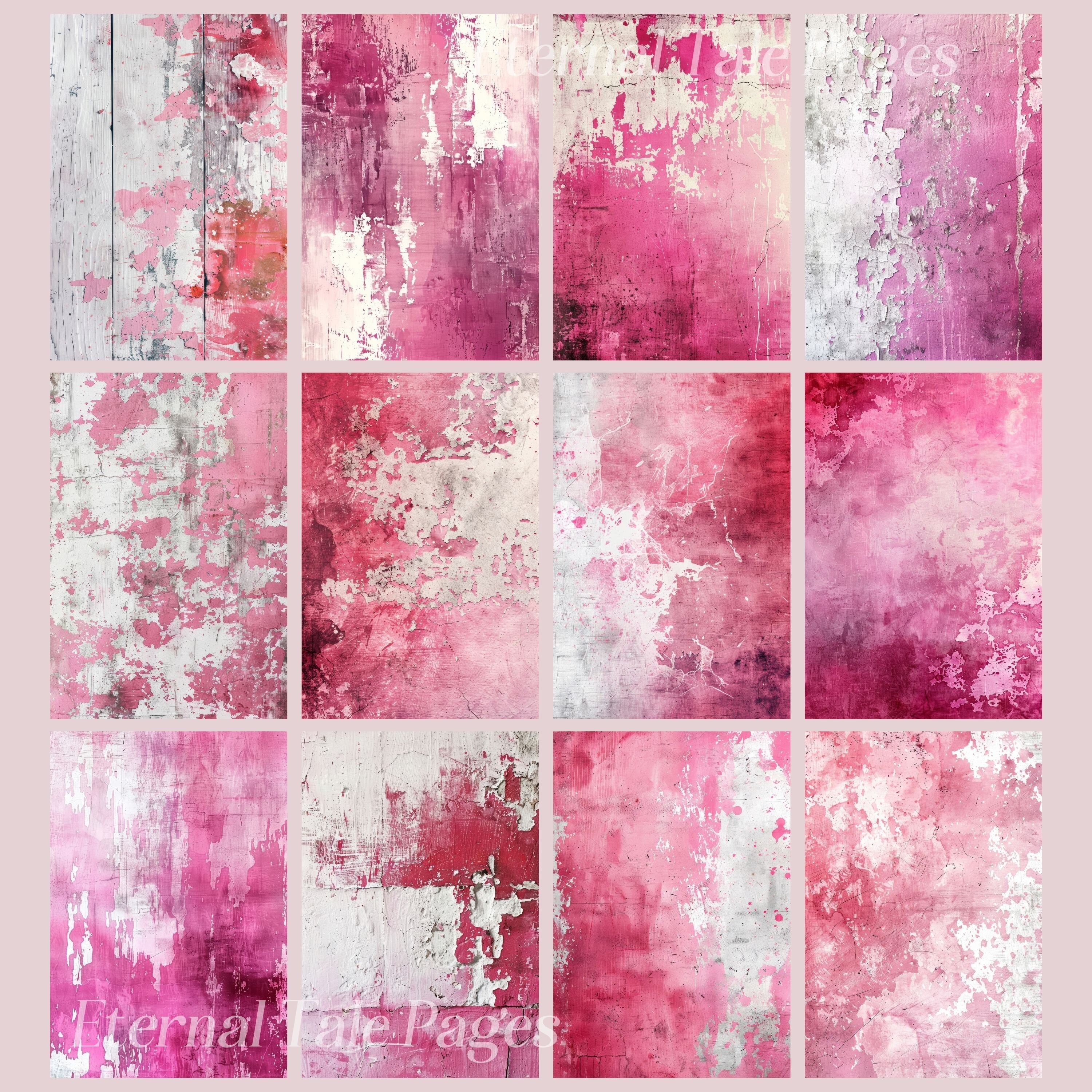 Pink Grunge Digital Paper: Shabby Chic Textures (digital Download) - Etsy