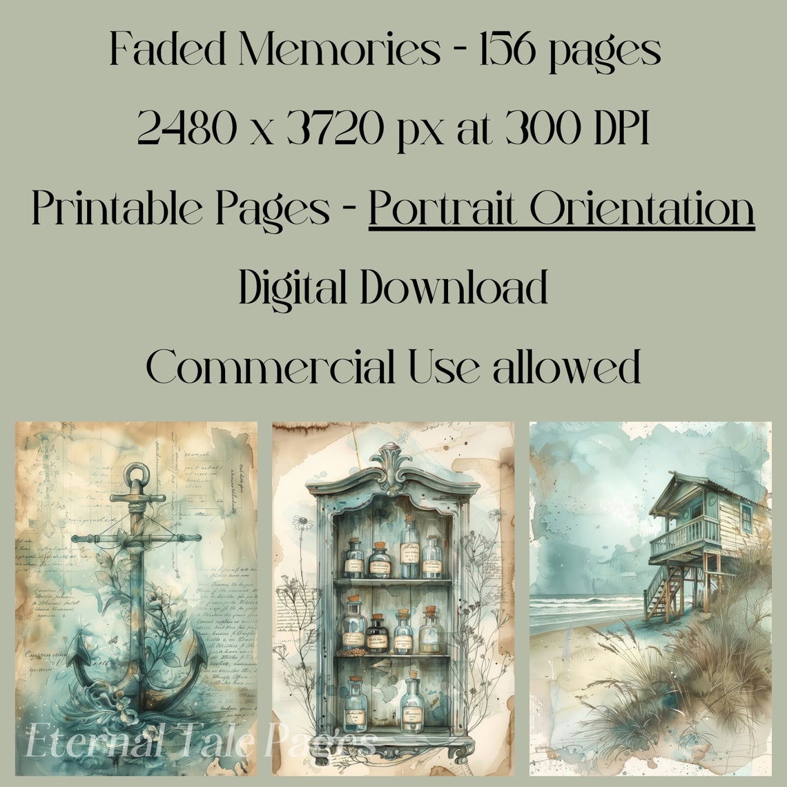Faded Memories Scrapbook Paper: Vintage Grunge Journal Pages (digital ...