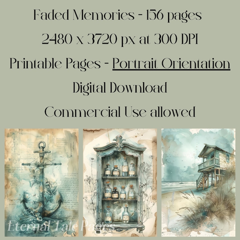 Faded Memories Scrapbook Paper: Vintage Grunge Journal Pages (digital ...