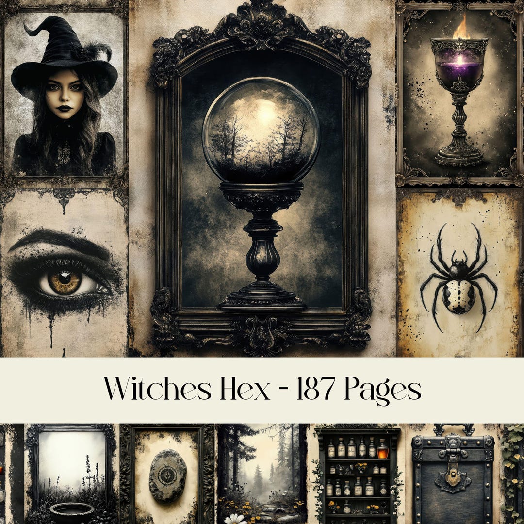 Witch's Hex Digital Paper: Occult Printable Images (187 Pages) (digital ...
