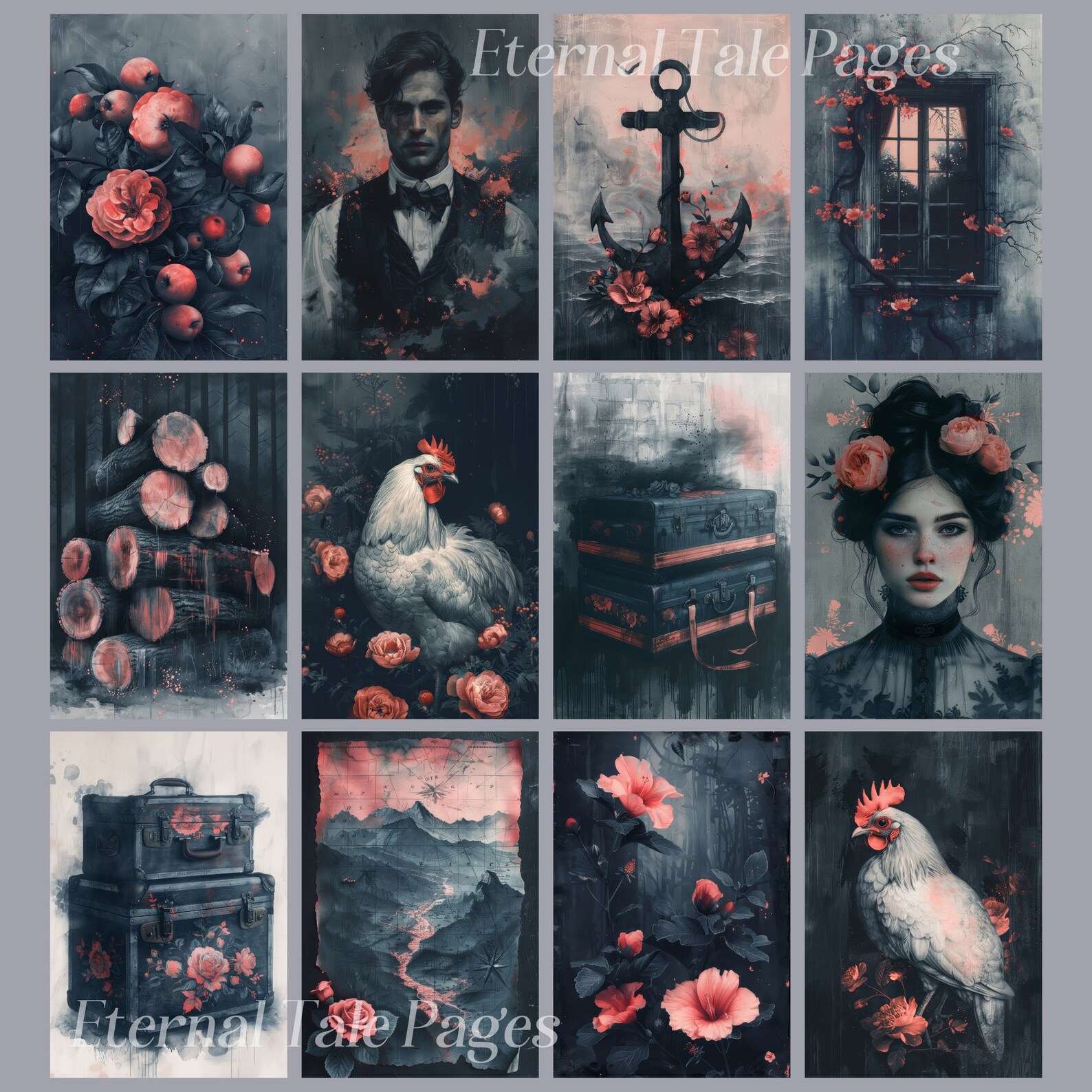 Twilight Shadows Digital Paper: Gothic Scrapbook Pages (A4, 300 DPI) - Etsy