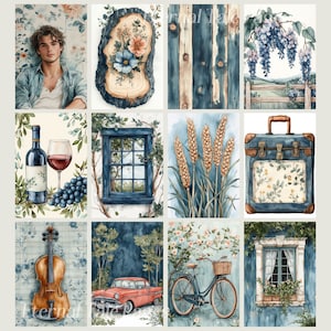 Watercolor Countryside Digital Paper: Simple Stories Scrapbook Pages ...