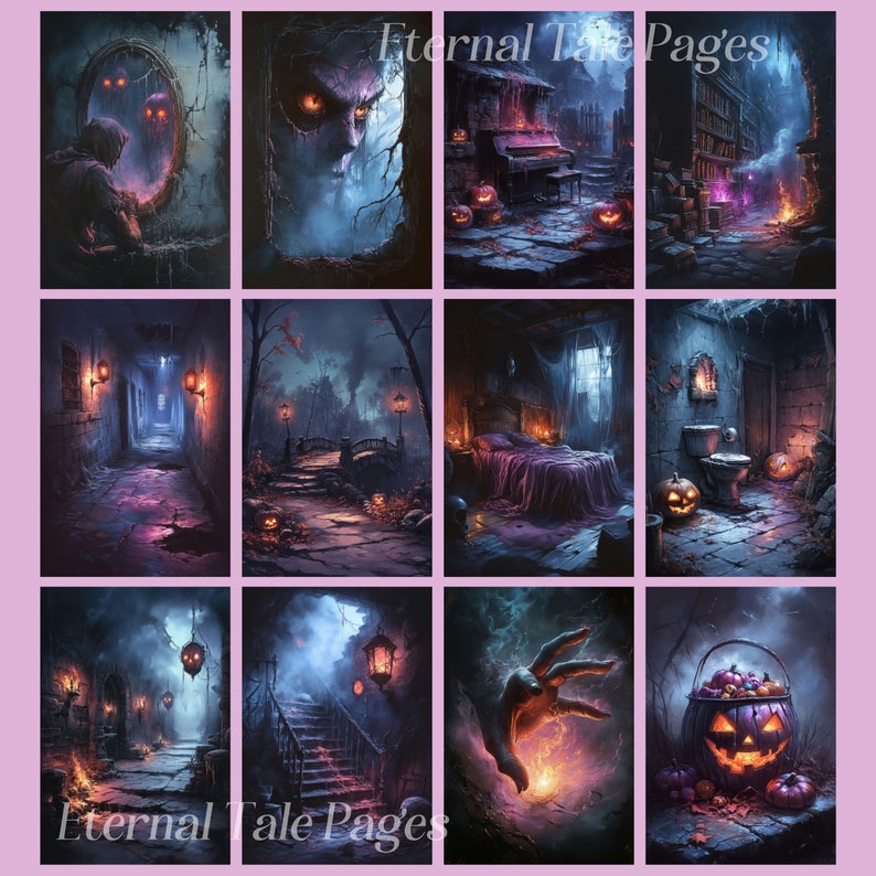 Creepy Halloween Junk Journal Pages: Spooky Digital Printables (291 ...