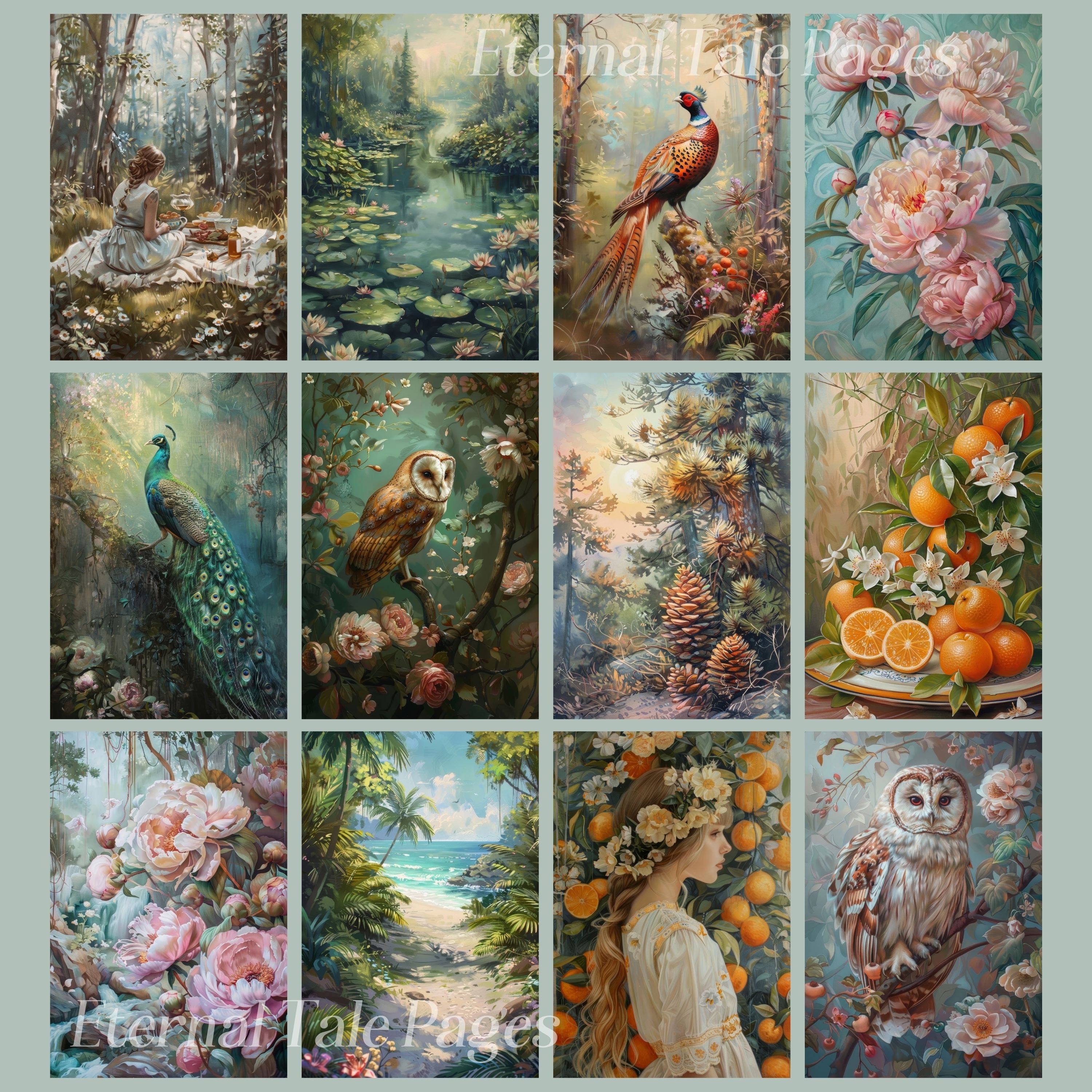 Summer Scrapbook Paper: Woodland Animals, Farm Life (digital Paper) - Etsy