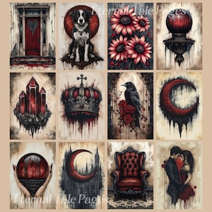 Gothic Myth Junk Journal Pages: Dark Academia Ephemera (digital Paper ...