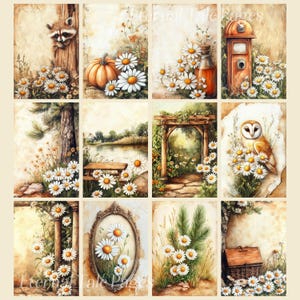 Daisy Fields Pages, Digital Paper, Junk Journal, Scrapbook Paper ...