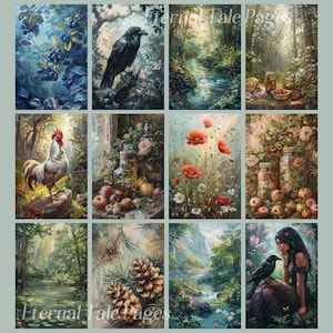 Summer Scrapbook Paper: Woodland Animals, Farm Life (digital Paper) - Etsy