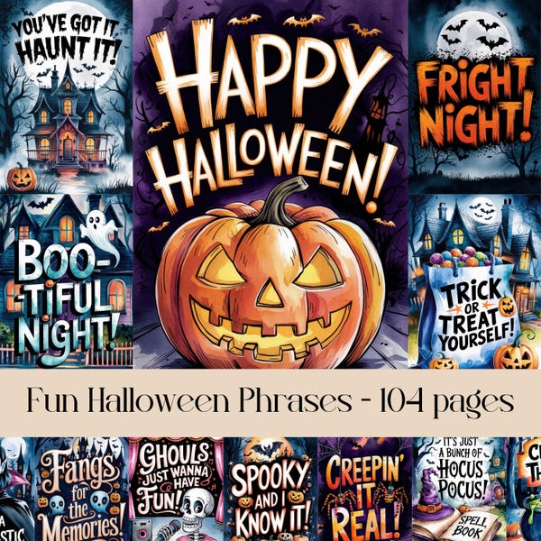 Cute Halloween Poster - Etsy