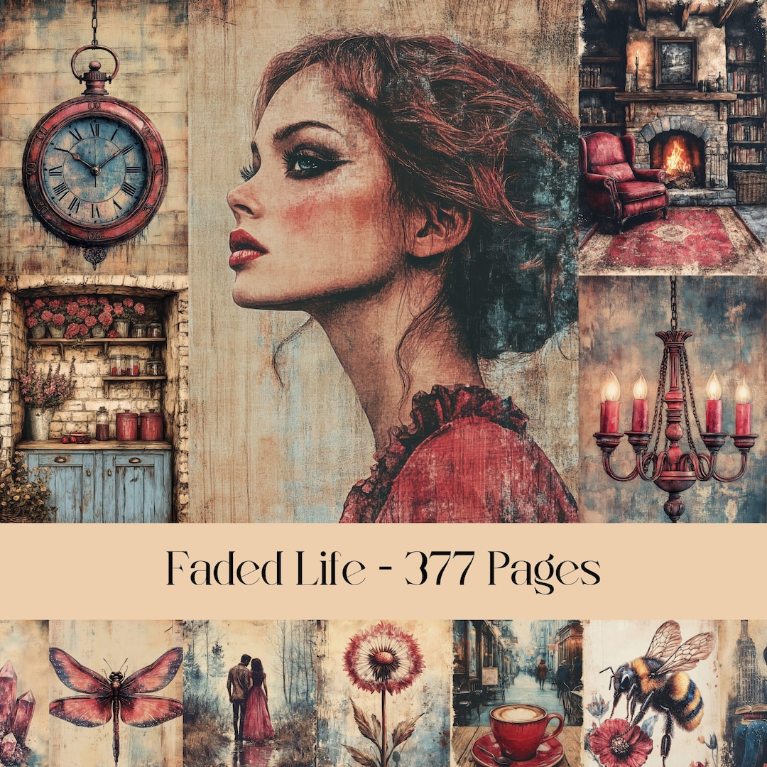 Faded Life Junk Journal Pages: Vintage Ephemera (digital Paper) - Etsy