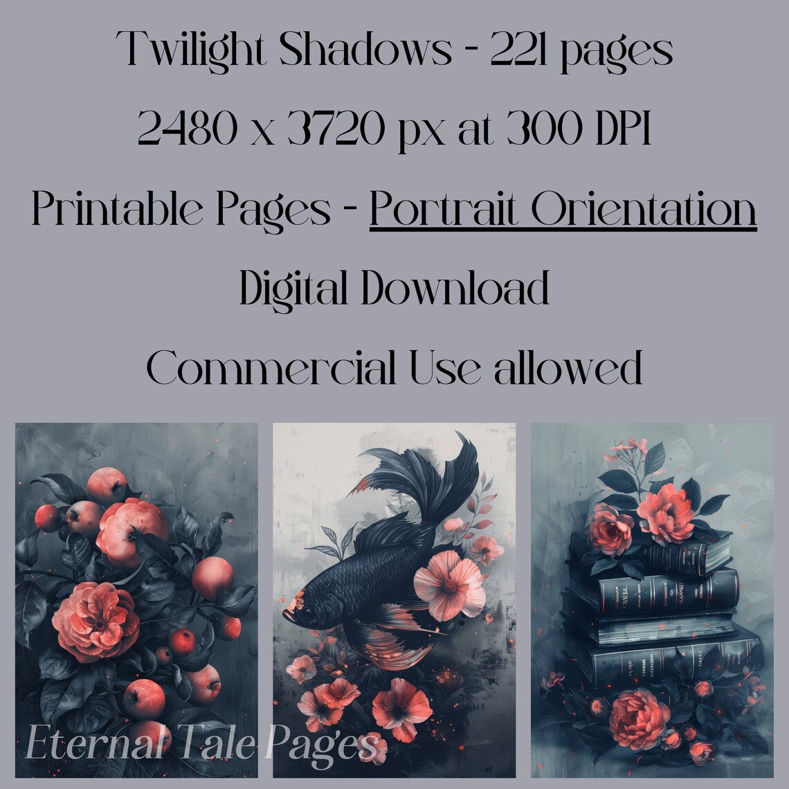 Twilight Shadows Digital Paper: Gothic Scrapbook Pages (A4, 300 DPI) - Etsy