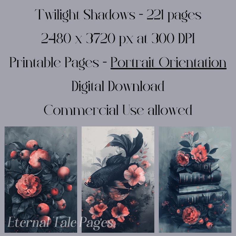 Twilight Shadows Digital Paper: Gothic Scrapbook Pages (A4, 300 DPI) - Etsy