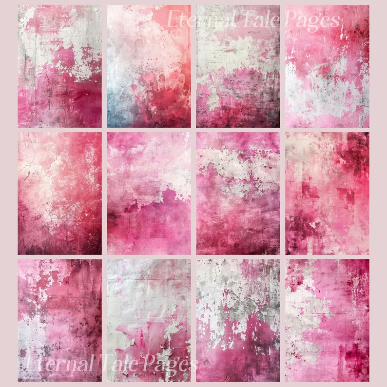 Pink Grunge Digital Paper: Shabby Chic Textures (digital Download) - Etsy