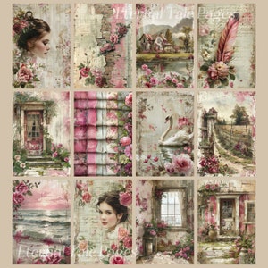 Romantic Letters Pages for Scrapbooking, Junk Journal, Vintage Memories ...