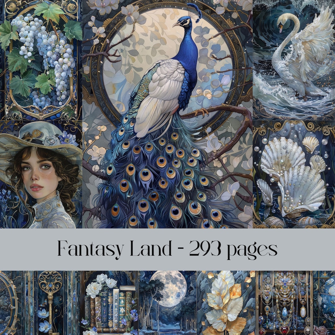 Fantasy Land Digital Paper: Watercolor Scrapbook Pages (digital ...
