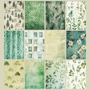Sage Green Digital Paper: Floral Scrapbook Pages (digital Download) - Etsy