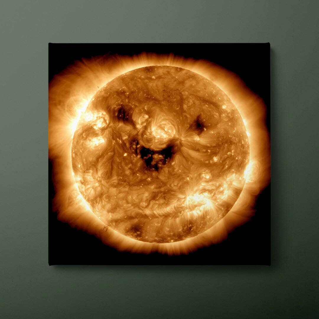 NASA Smiling Sun Canvas Art: Space Image Print, Ready to Hang - Etsy