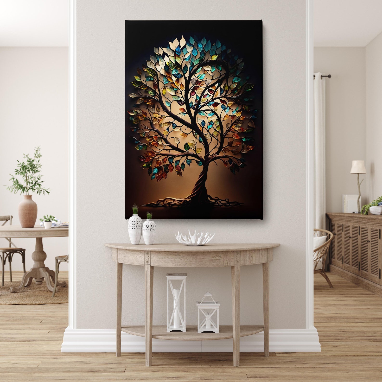 Tree of Life Canvas Wall Art, Life of Tree Canvas Print, Modern ...