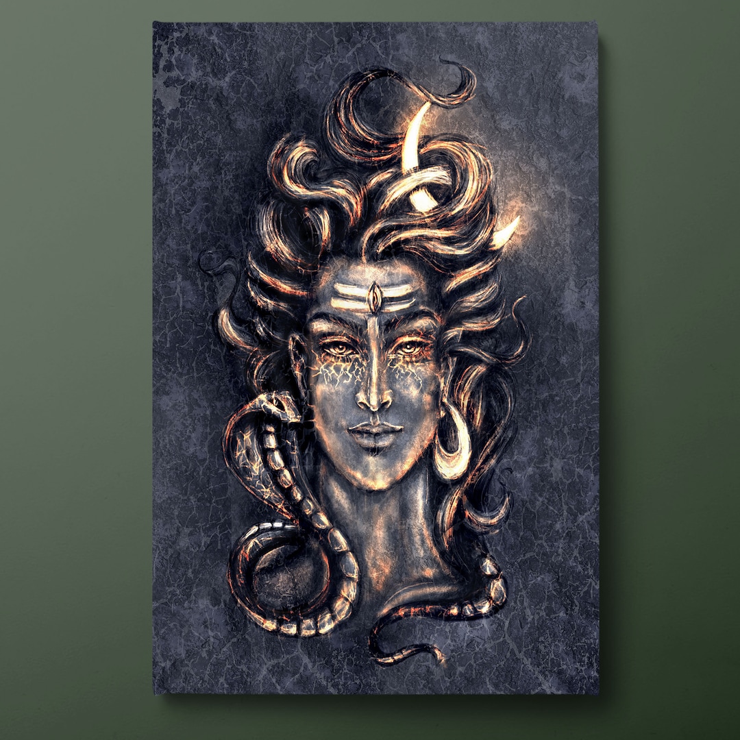 Lord Shiva Canvas Wall Art, Shiva Hinduism Canvas Print, Shiva Gurudeva ...