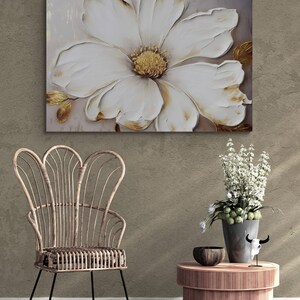 Daisy Canvas Wall Art, White Floral Canvas Print, Flowers Canvas ...