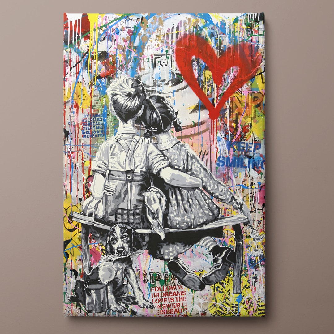 Banksy Canvas Wall Art Love Banksy Canvas Print Banksy - Etsy