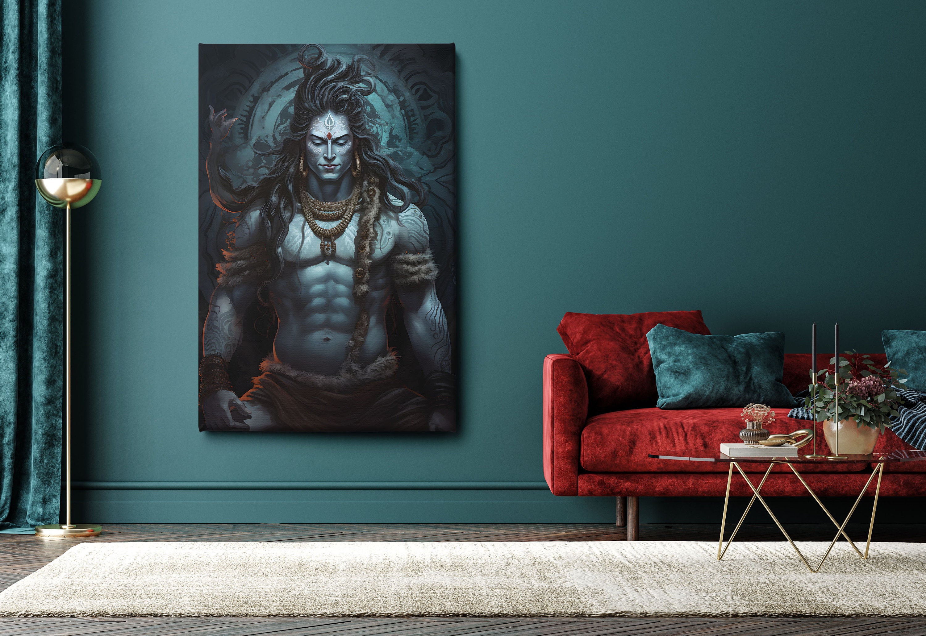 Lord Shiva Canvas Wall Art, Shiva Hinduism Canvas Print, Shiva Gurudeva ...
