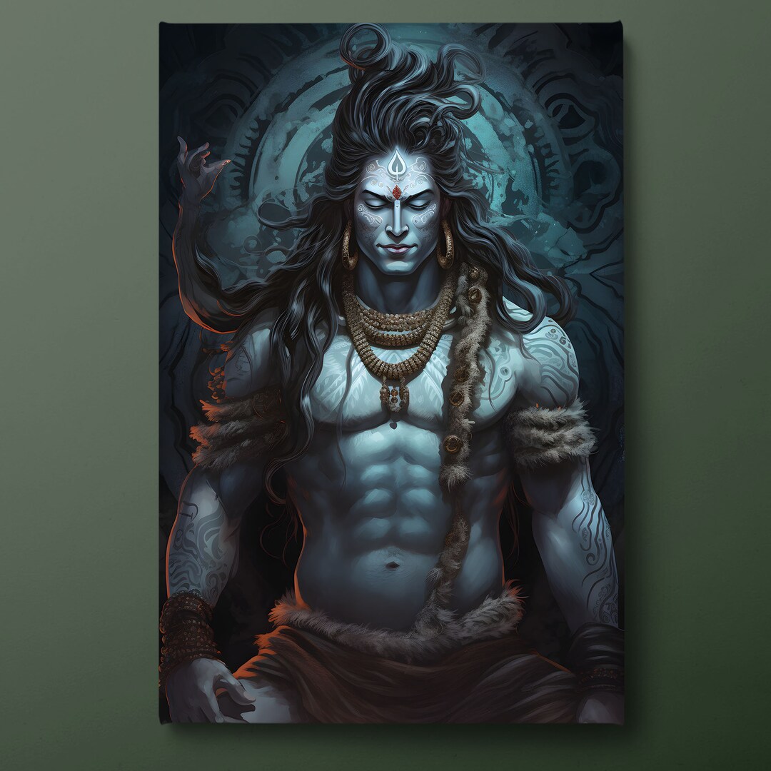 Lord Shiva Canvas Wall Art, Shiva Hinduism Canvas Print, Shiva Gurudeva ...